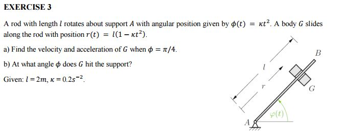 Solved A rod with length l rotates about support A with | Chegg.com