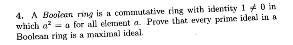 Solved A Boolean ring is a commutative ring with identity 1 | Chegg.com