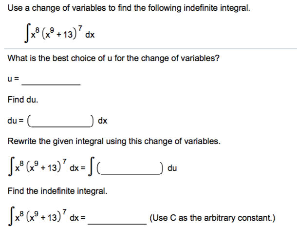 Solved Use a change of variables to find the following | Chegg.com