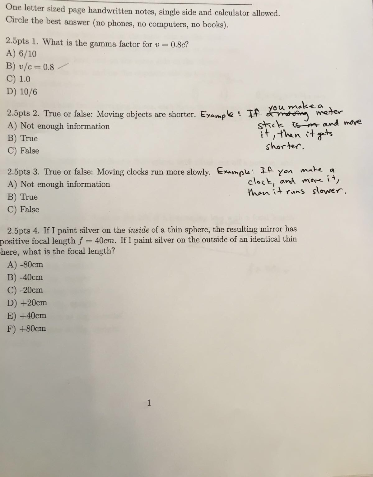 Solved One letter sized page handwritten notes, single side | Chegg.com