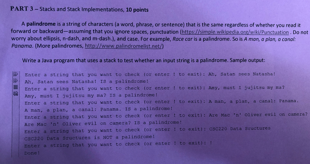Solved PART 3 Stacks and Stack Implementations, 10 points A | Chegg.com