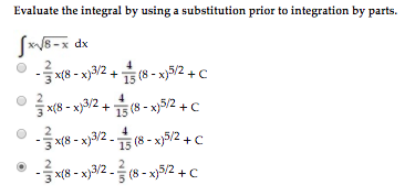 Solved Finding integral with substitution - integration? Hi | Chegg.com