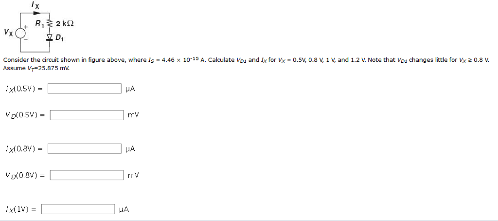 Solved Ix Vx Di Consider the circuit shown in figure above, | Chegg.com