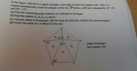 Solved In the figure, ABCDE is regular pentagon, each angle | Chegg.com