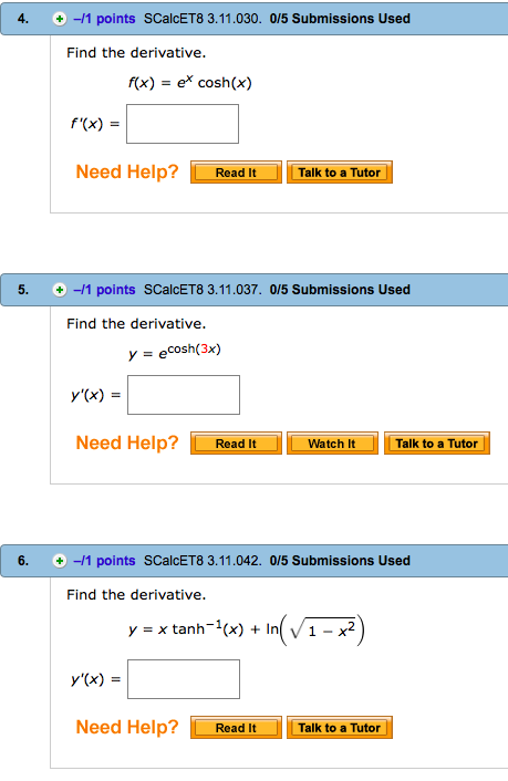 Solved 4. +-/1 points SCalcET8 3.11.030. 0/5 Submissions | Chegg.com