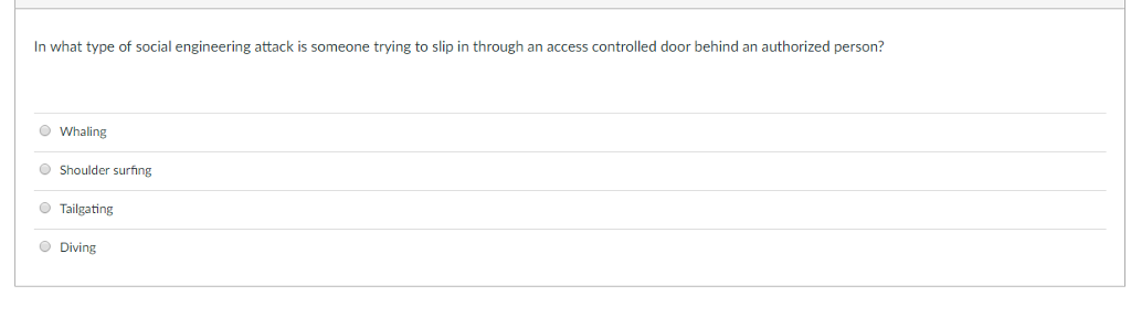 Solved In what type of social engineering attack is someone | Chegg.com