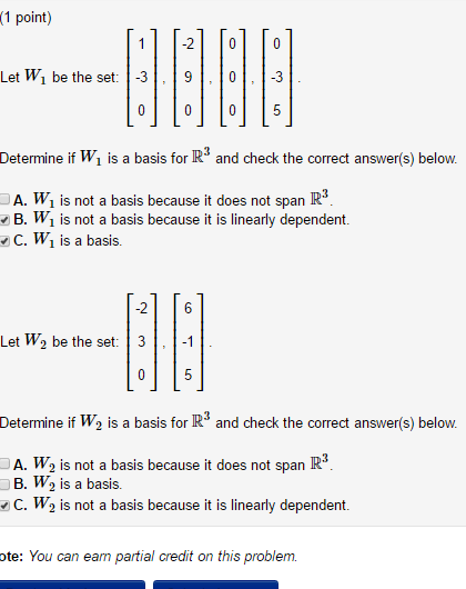 Solved Let W_1 be the set: [1 -3 0], [-2 9 0], [0 0 0], [0 | Chegg.com