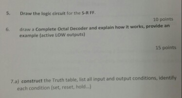 Solved draw a complete octal decoder and explain how it | Chegg.com