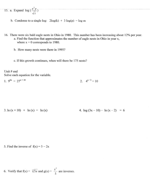 Solved 15. a. Expand log (x^2y/square root z) b. Condense to | Chegg.com