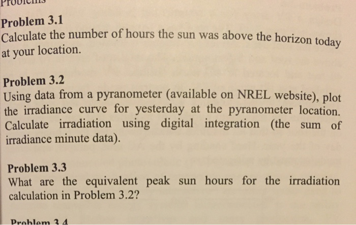 Solved Calculate the number of hours the sun was above the | Chegg.com