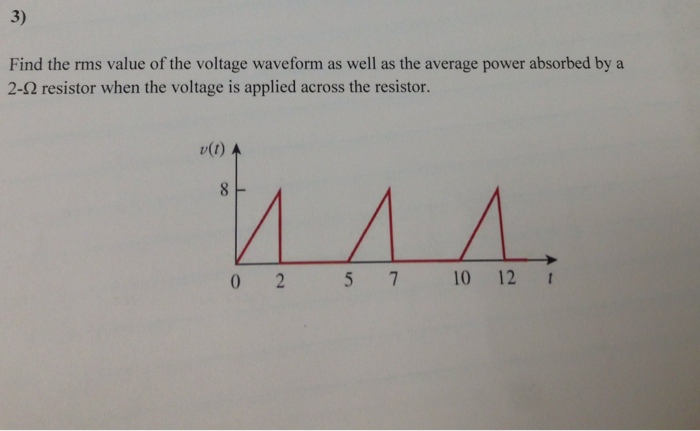 Solved Find the rms value of the voltage waveform as well as | Chegg.com