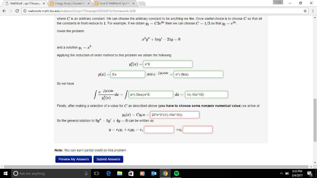 Solved Where C is an arbitrary constant. We can choose the | Chegg.com