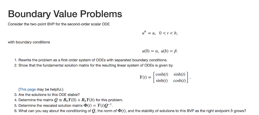 Boundary Value Problems Consider the two-point BVP | Chegg.com