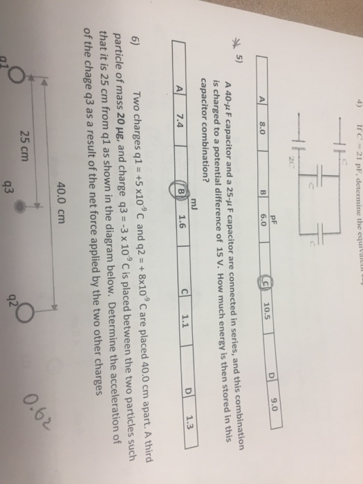 Solved A 40-mu F capacitor and a 25-mu F capacitor are | Chegg.com