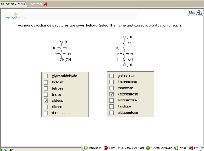 Solved Question 7 of 18 ncorrect Map pling Two | Chegg.com