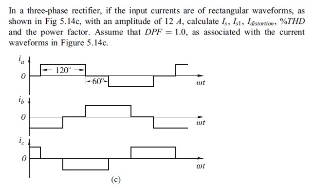 In A Three Phase Rectifier If The Input Currents Are