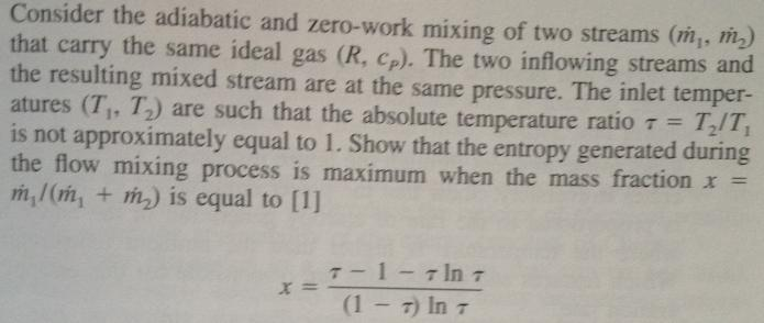 Solved Consider the adiabatic and zero-work mixing of two | Chegg.com
