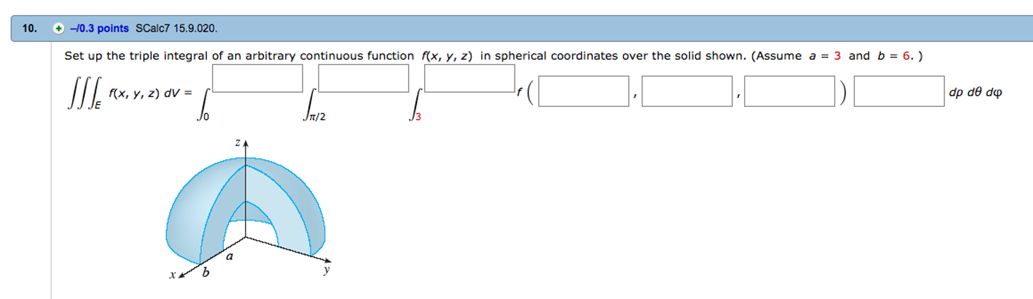 Solved Set up the triple integral of an arbitrary continuous | Chegg.com