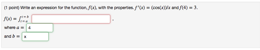 Solved (1 point) Write an expression for the function,f(x), | Chegg.com