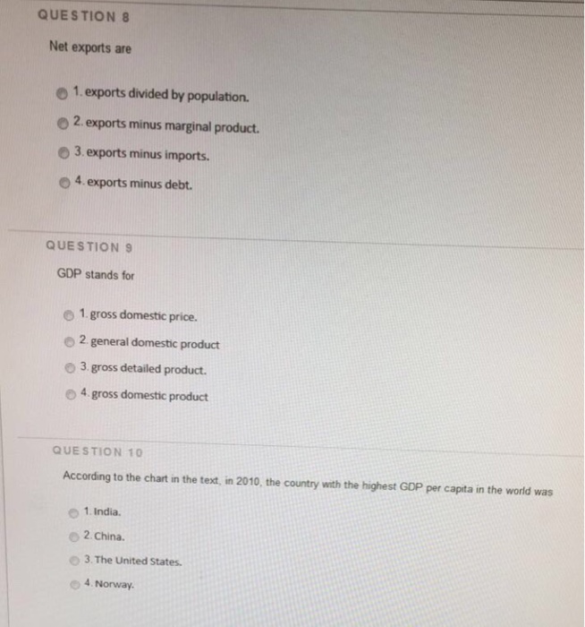 Solved Net exports are exports divided by population. | Chegg.com