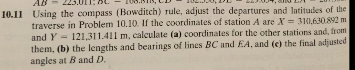 Using the compass (Bowditch) rule, adjust the | Chegg.com