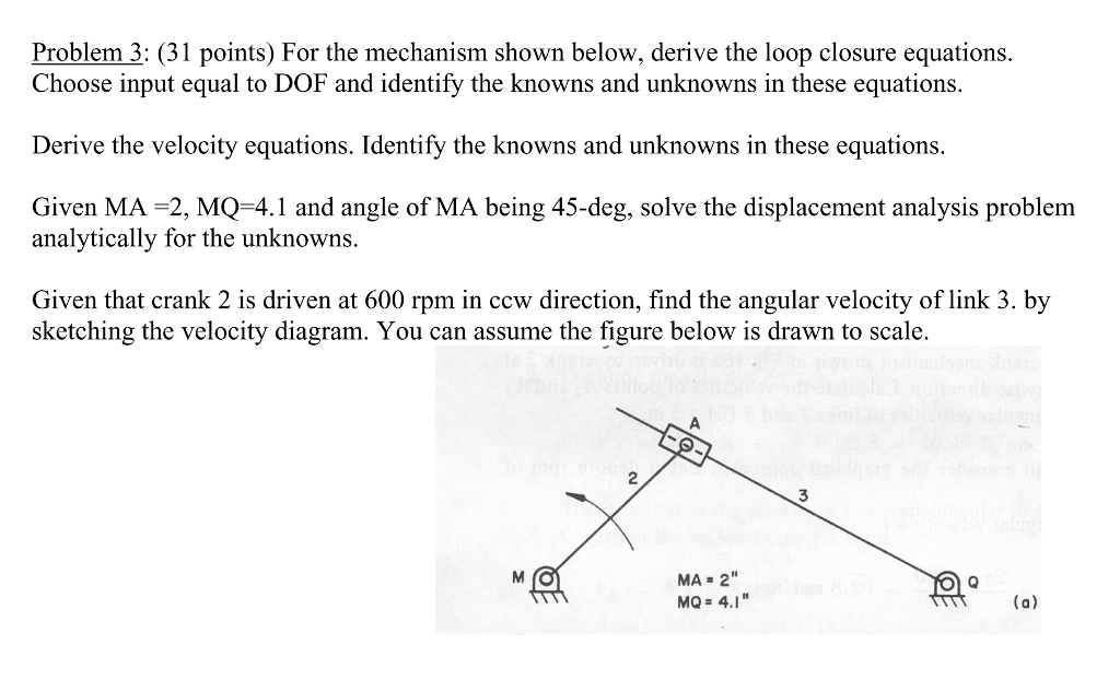 Solved For the mechanism shown below, derive the loop | Chegg.com