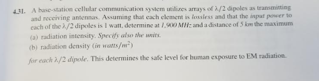 Solved A base station cellular communication system utilizes | Chegg.com