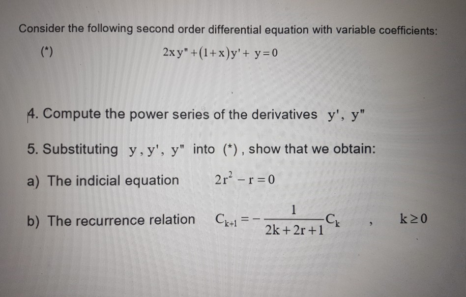 Solved Consider the following second order differential | Chegg.com