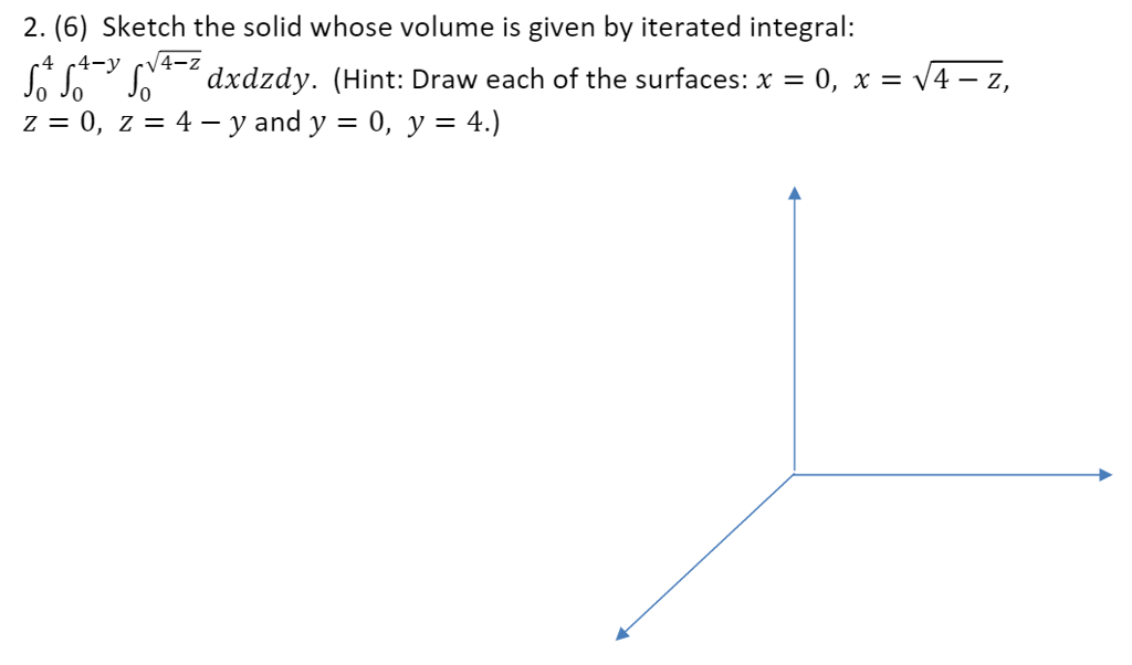 Solved Sketch the solid whose volume is given by iterated | Chegg.com