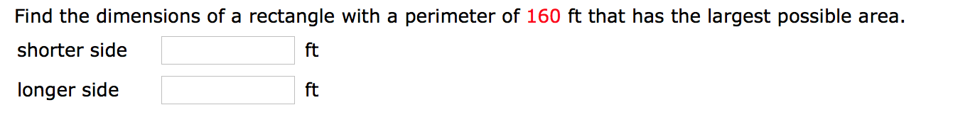 Solved Find the dimensions of a rectangle with a perimeter | Chegg.com