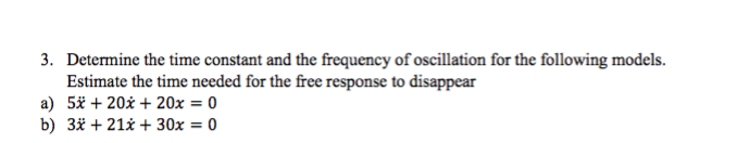 Solved Determine the time constant and the frequency of | Chegg.com