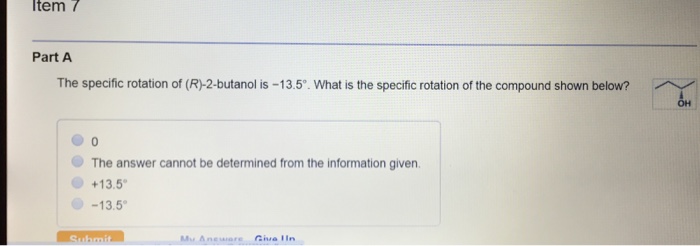 Solved The specific rotation of (R)-2-butanol is | Chegg.com