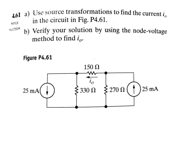 Solved A Use Source Transformations To Find The Current Io