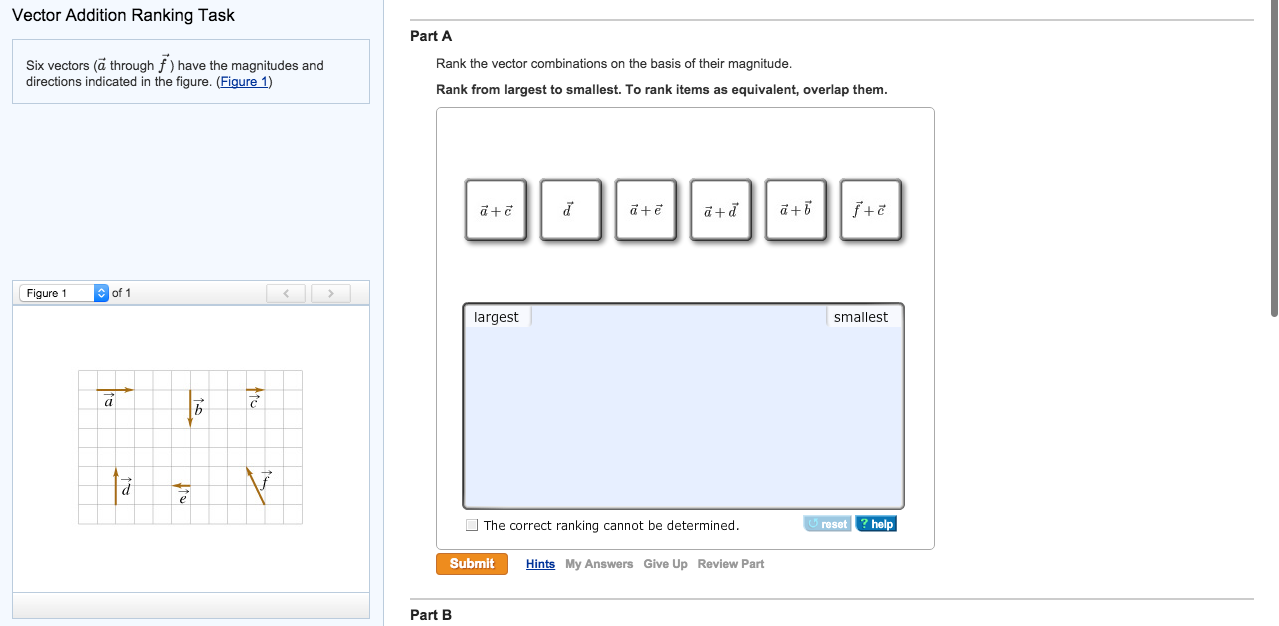 Solved Rank the vector combinations on the basis of their | Chegg.com