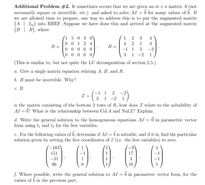 Solved It sometimes occurs that we are given an m x n matrix | Chegg.com