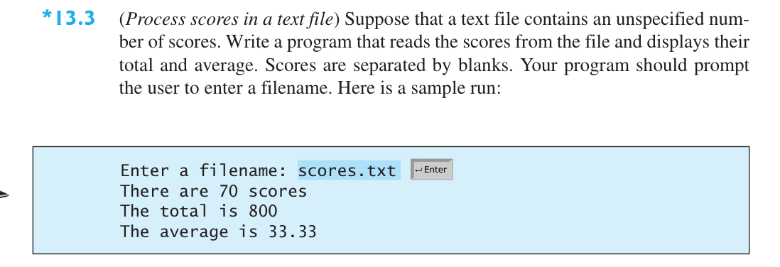Solved *13.3 ( 13.3 (Process scores in a text file) Suppose | Chegg.com
