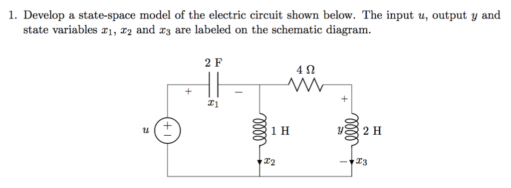 Solved Develop a state-space model of the electric circuit | Chegg.com