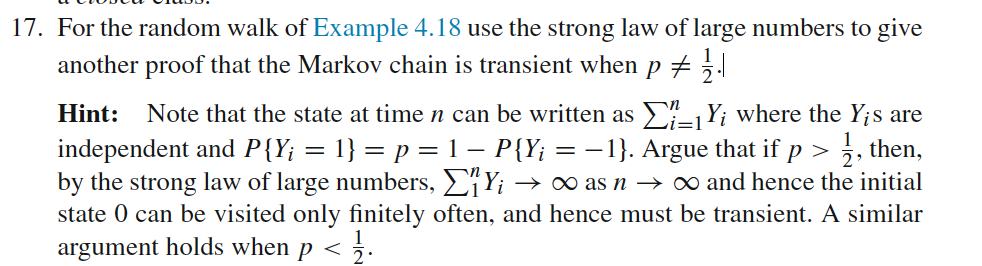 Solved Example 418 A Random Walk Consider A Markov Chain