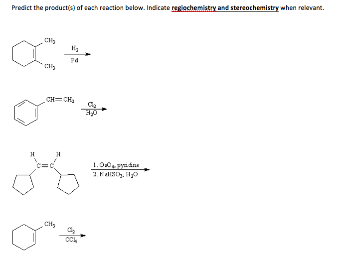 Solved Predict the product(s) of each reaction below. | Chegg.com