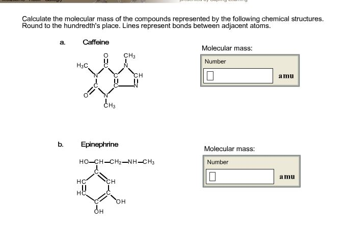 Solved Calculate the molecular mass of the compounds | Chegg.com
