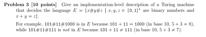 Problem 3 [10 points] Give an implementation-level | Chegg.com