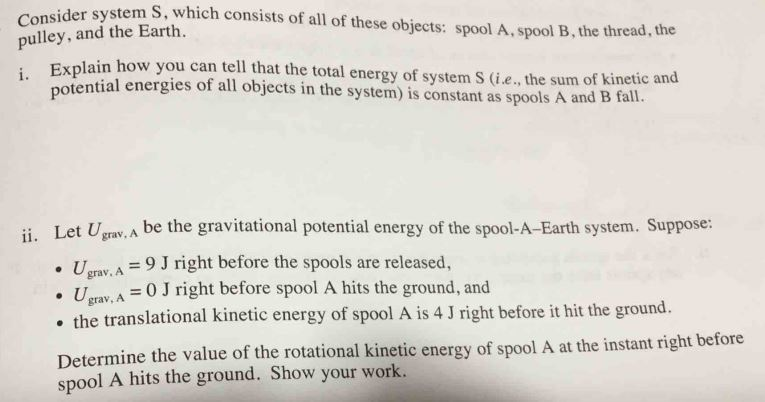 Solved is problem revisits the "falling-spools experiment" | Chegg.com