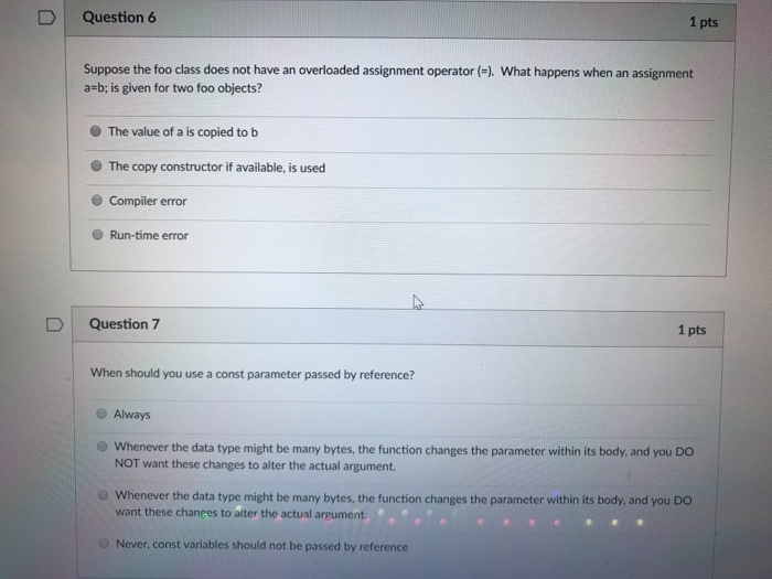Solved Question 2 1 pts Given the start of a class | Chegg.com