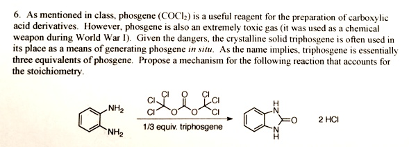 Solved 6. As mentioned in class. phosgene (COCl2) is a | Chegg.com