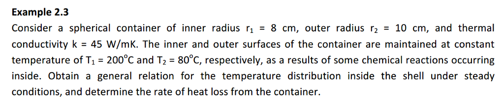 Solved Consider a spherical container of inner radius r_1 = | Chegg.com