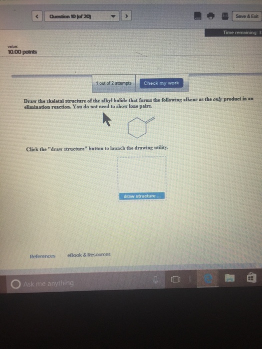 Solved Draw the skeletal structure of the alkyl halide that | Chegg.com