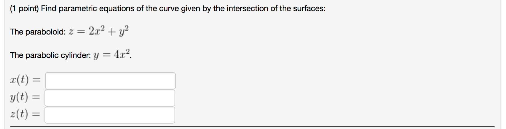 Solved Find parametric equations of the curve given by the | Chegg.com