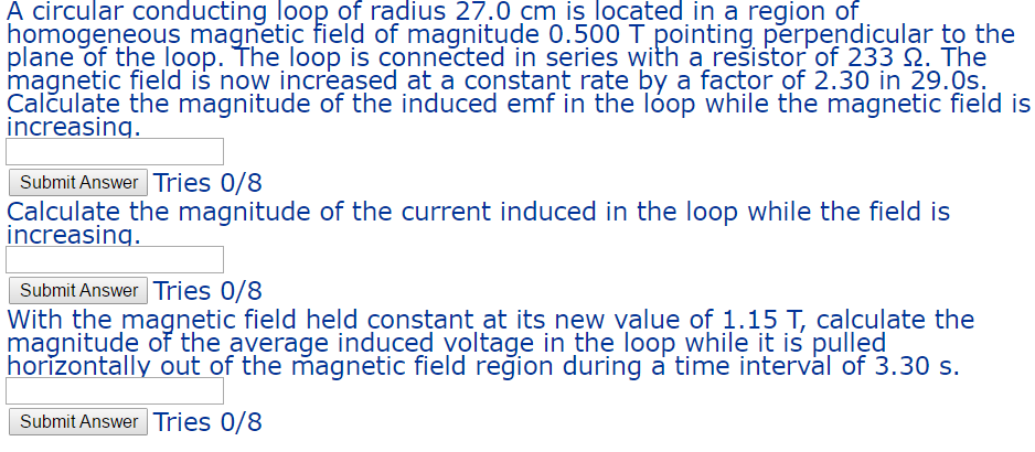 Solved A circular conducting loop of radius 27.0 cm is | Chegg.com