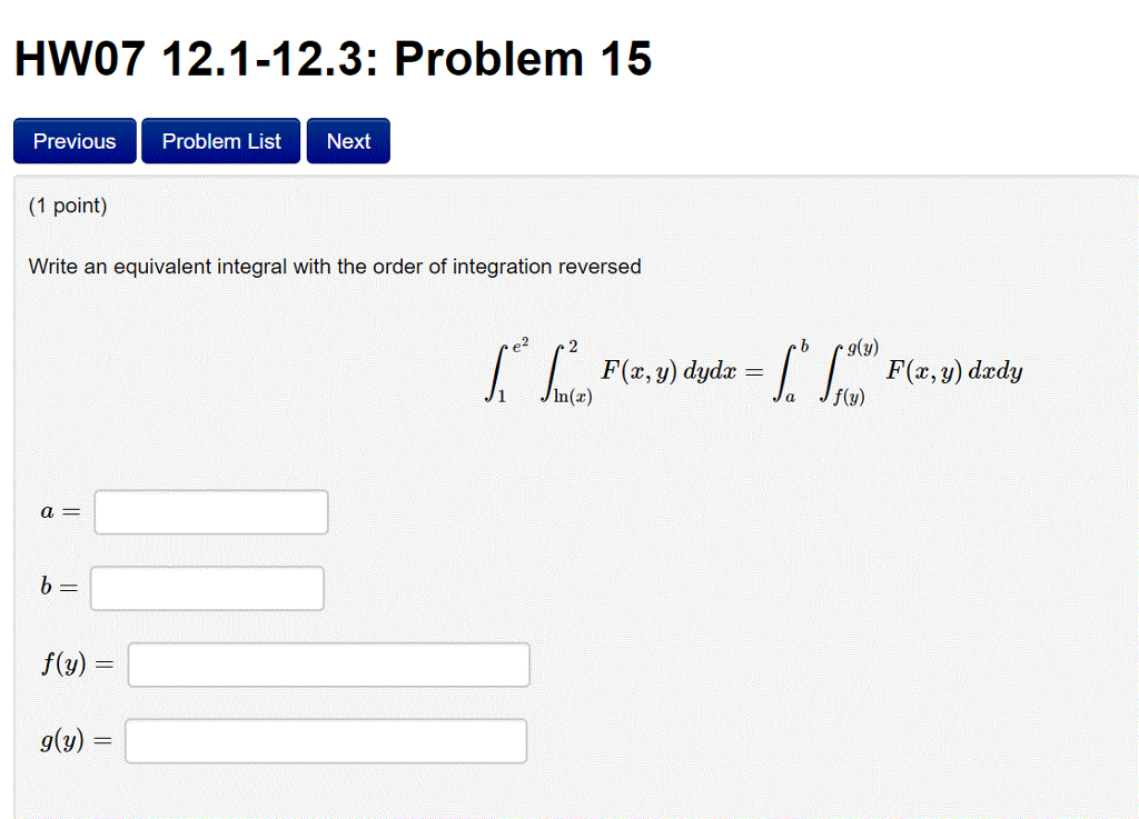Solved HW07 12.1-12.3: Problem 15 Previous Problem List | Chegg.com