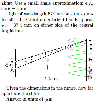 Solved Hint: Use a small angle approximation; e.g., sin | Chegg.com